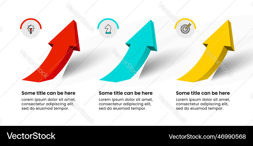 3D Growing Arrows Infographic Royalty Free Vector Image