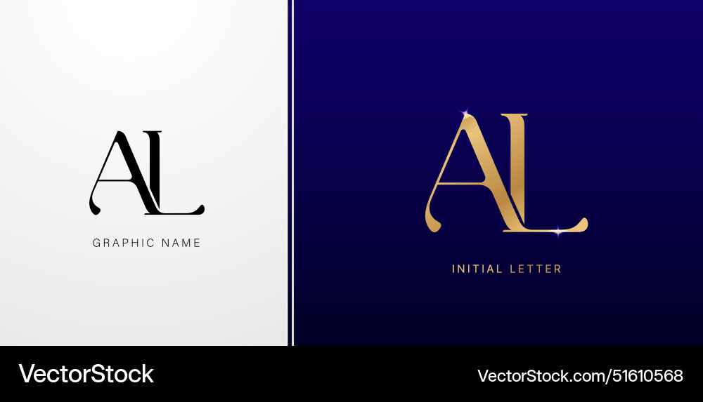 Al initials letters monogram logos designs symbol Vector Image