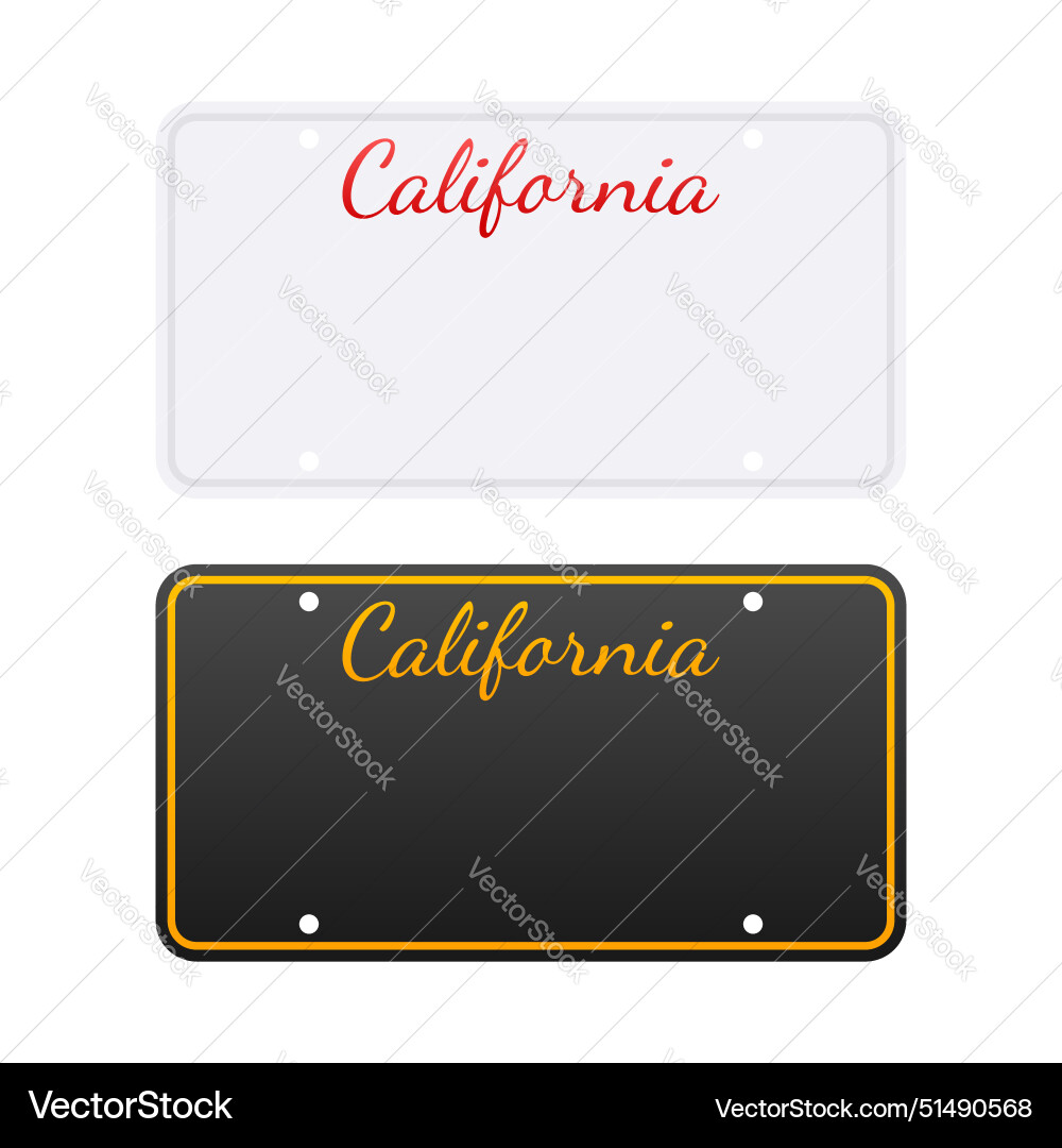 California License Plate Royalty Free Vector Image