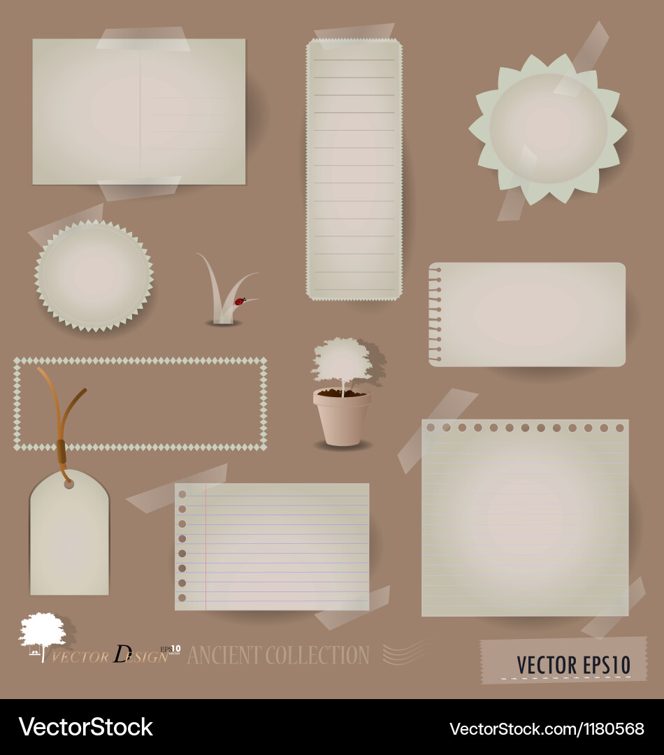 Collection of various note papers Royalty Free Vector Image