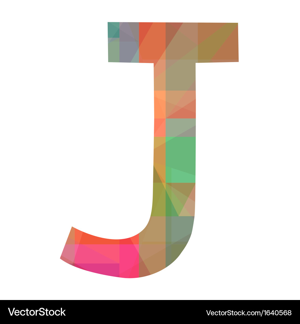 Colorful J Letter Shape Royalty Free Vector Image