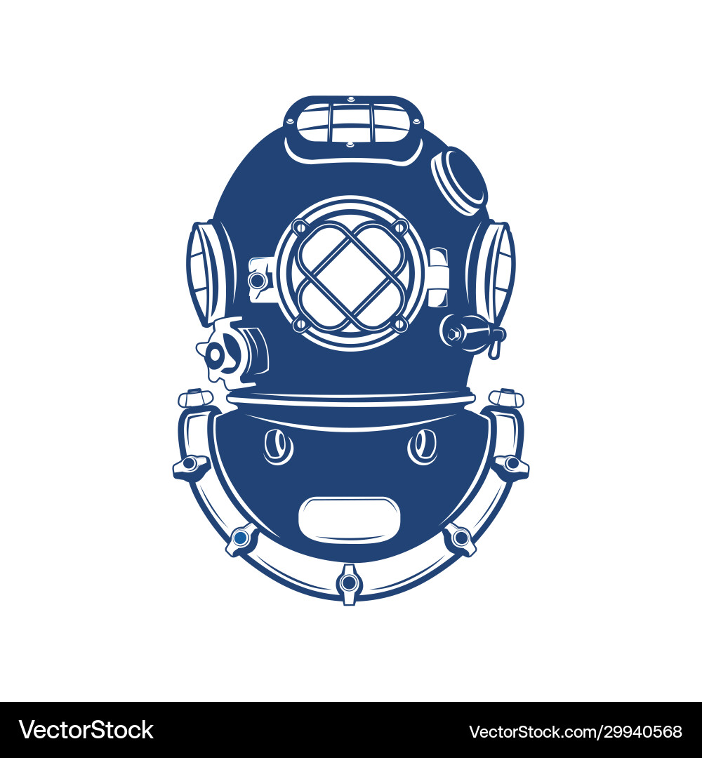 Diving helmet Royalty Free Vector Image - VectorStock