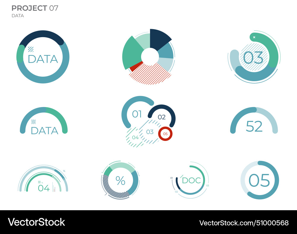 Finance elements commercial charts abstract Vector Image