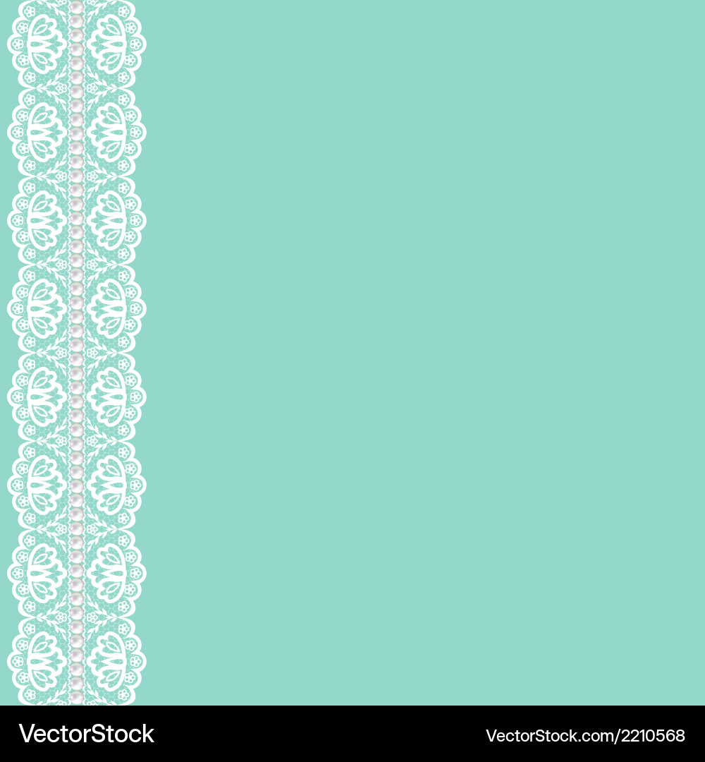 Lace ribbon and pearls Royalty Free Vector Image