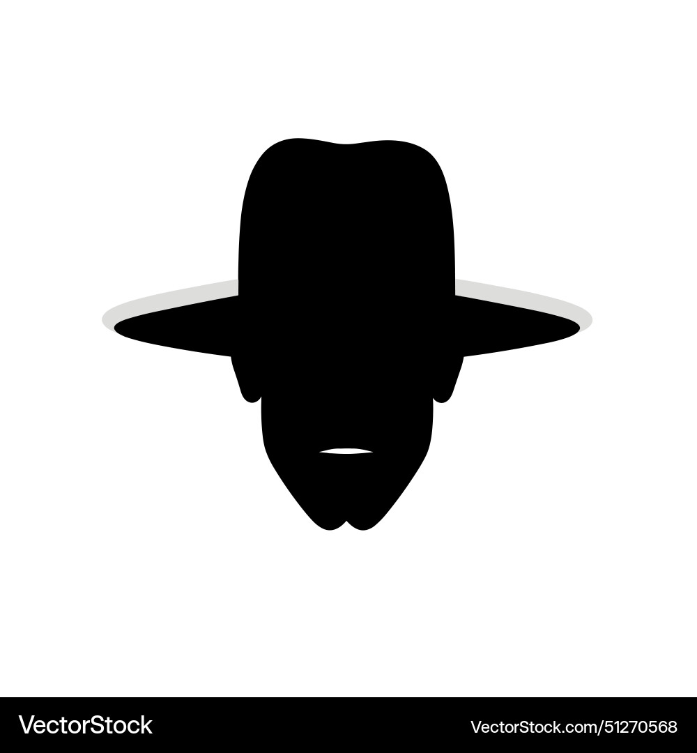 Man with hat silhouette isolated Royalty Free Vector Image