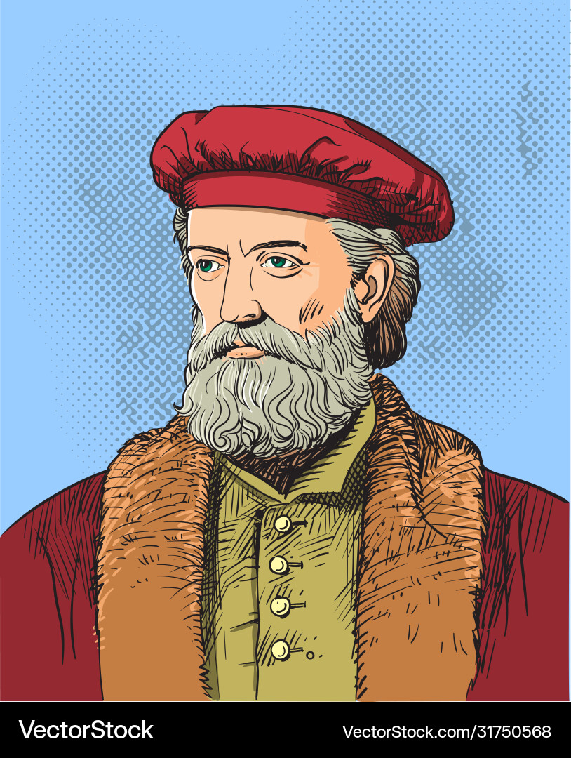 Marco Polo Portrait Royalty Free Vector Image - VectorStock