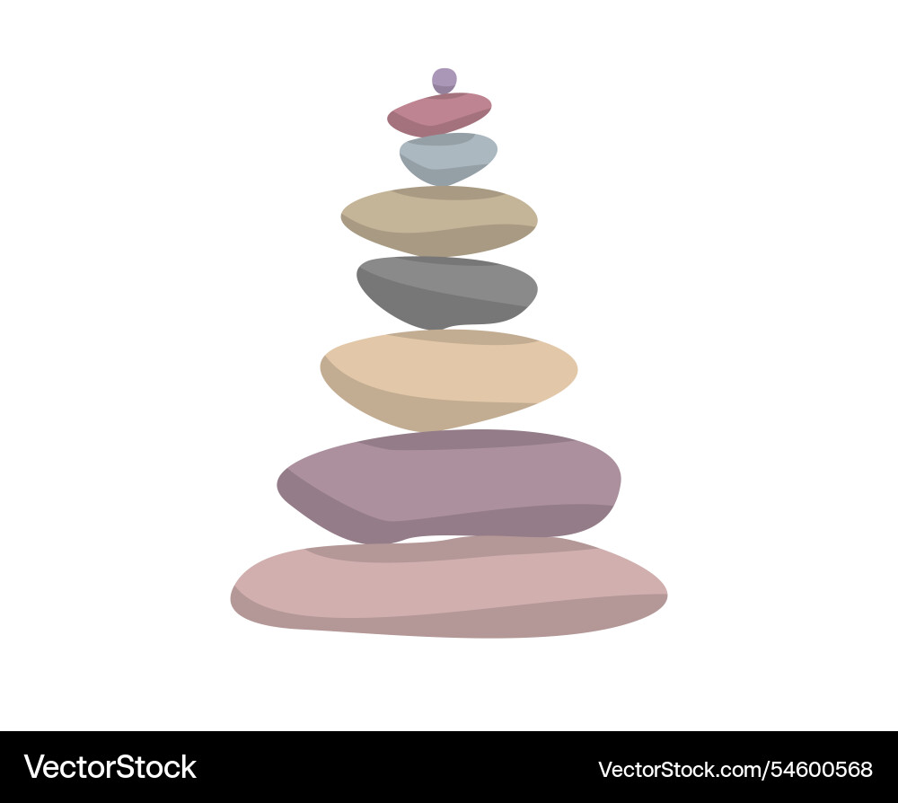 Meditation balance stone pyramid stacked pebbles Vector Image