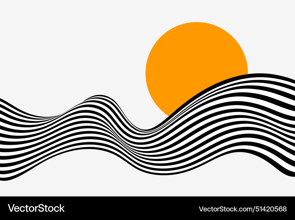 Optical illusion of a distorted wave abstract Vector Image