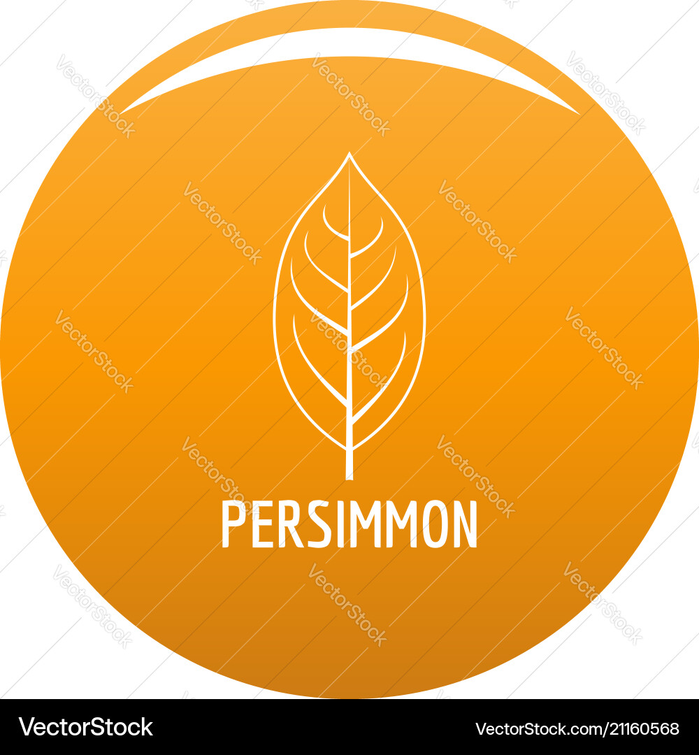 Persimmon leaf icon orange Royalty Free Vector Image