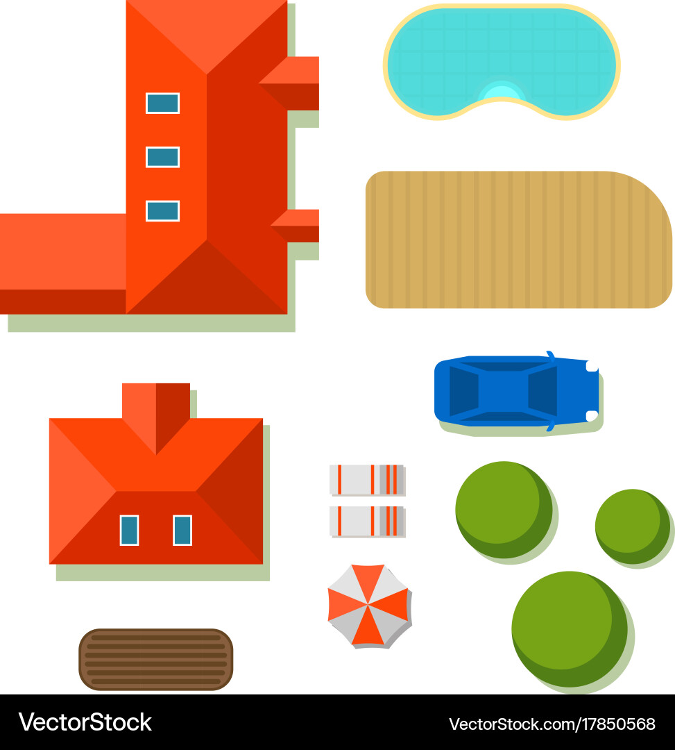 Plan of private house top view Royalty Free Vector Image