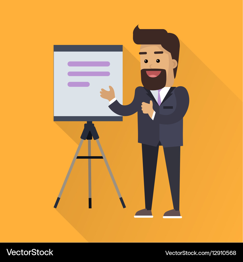 Presentation concept in flat style design Vector Image