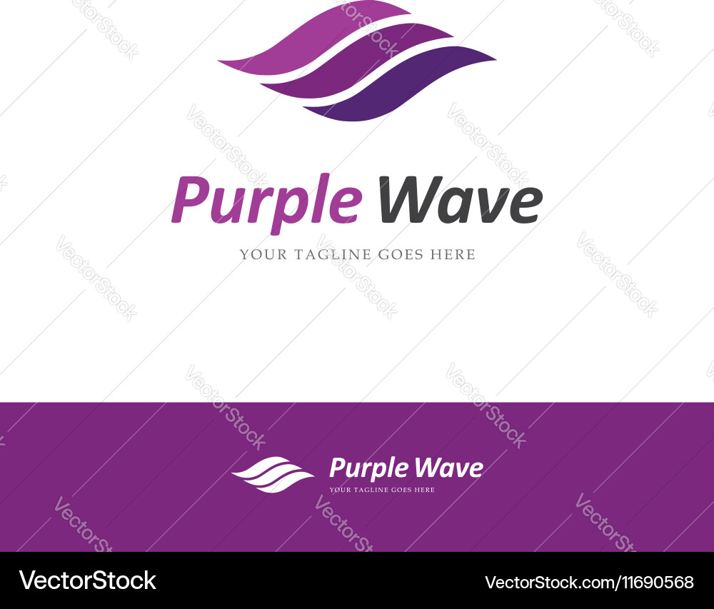 Purple wave logo Royalty Free Vector Image - VectorStock