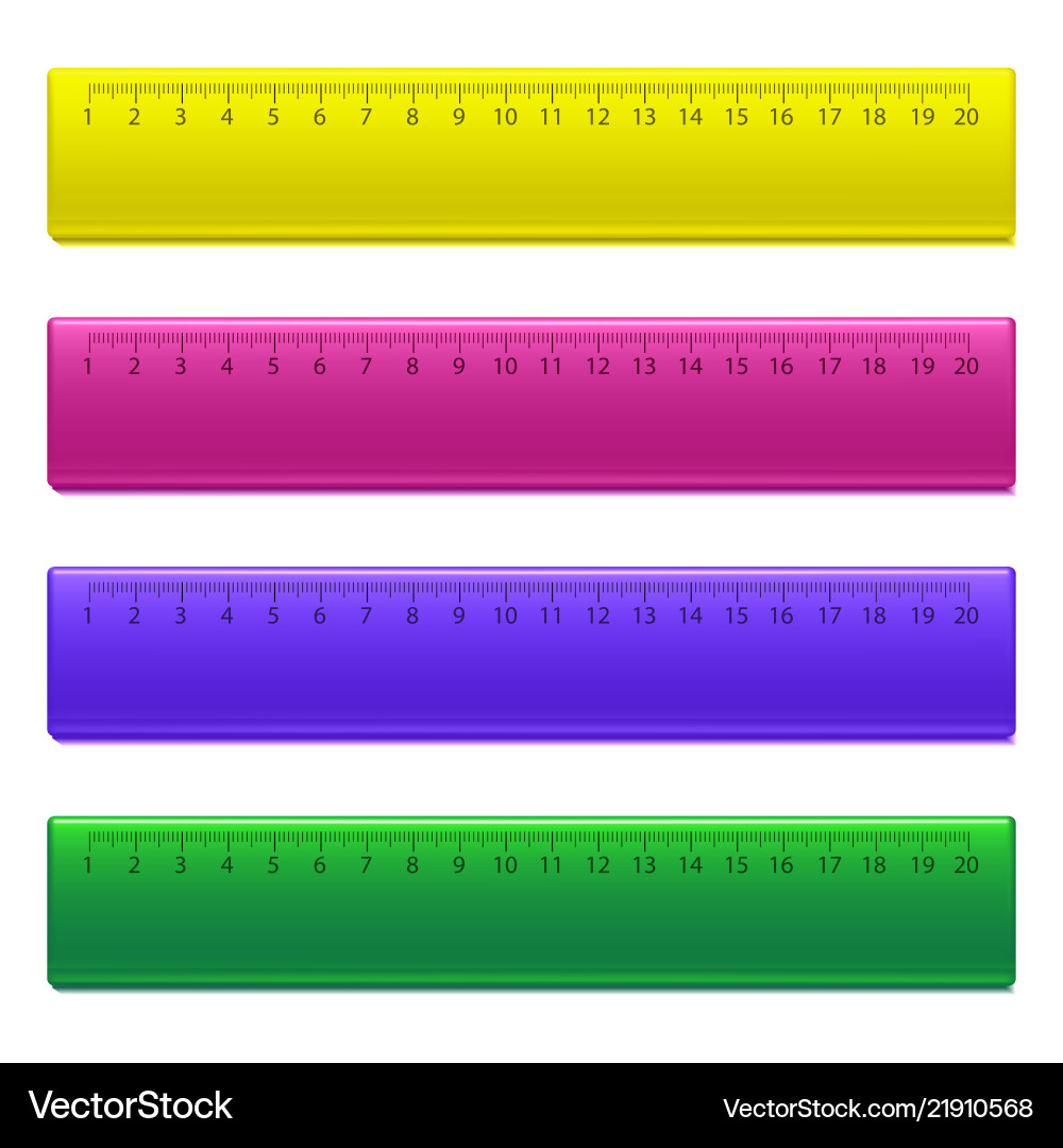 Realistic detailed 3d color school measuring Vector Image