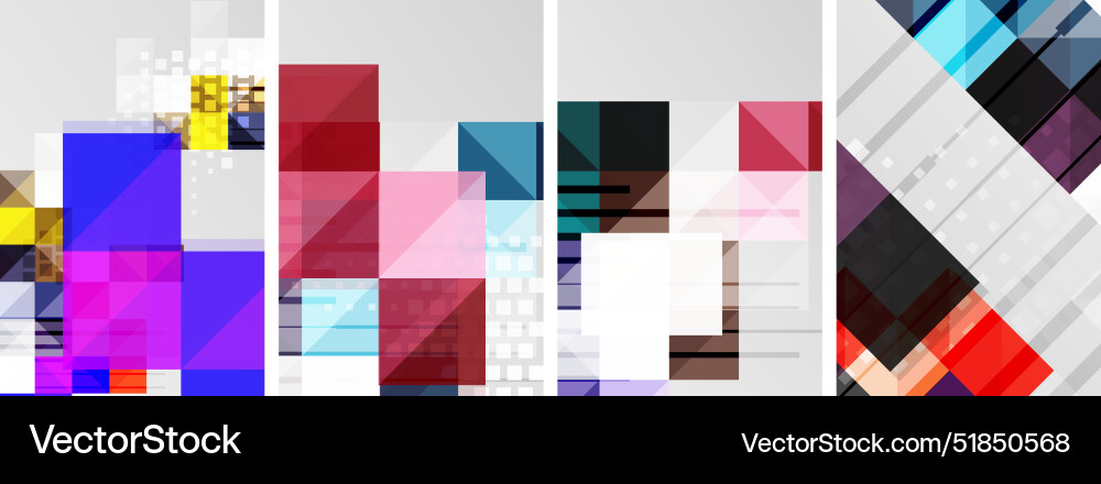 Square abstract poster set Royalty Free Vector Image