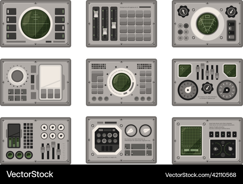 Ui controlling board digital dashboard Royalty Free Vector