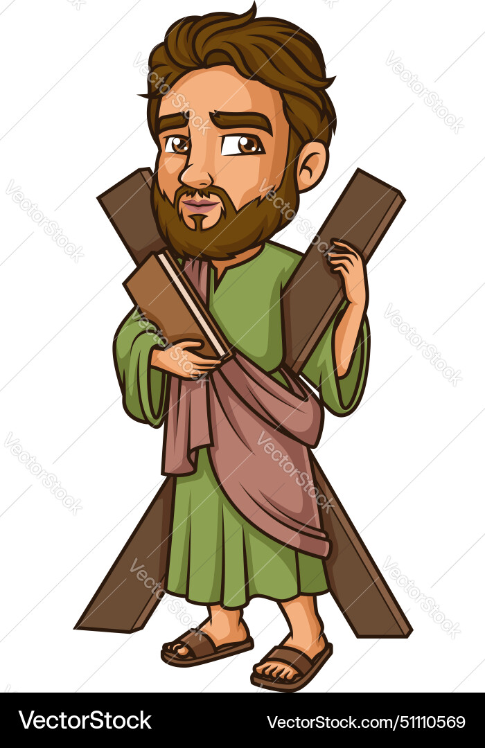 Andrew the Apostle Cartoon Royalty Free Vector Image