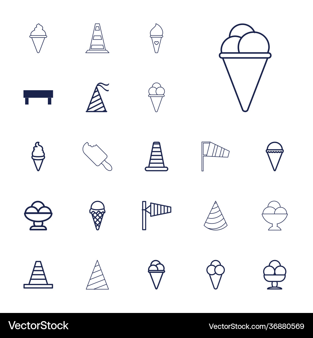Cone icons Royalty Free Vector Image - VectorStock