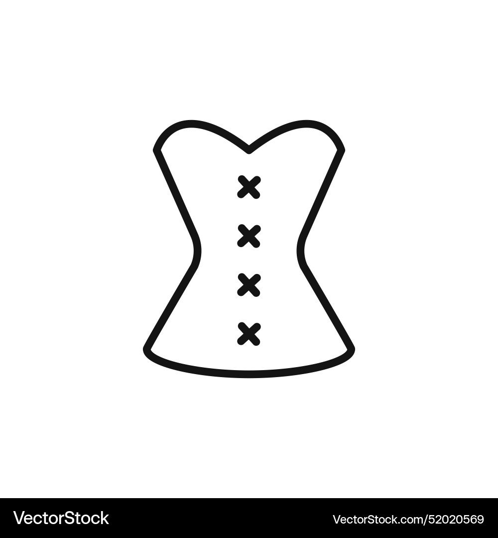 Corset icon outline collection in black Royalty Free Vector