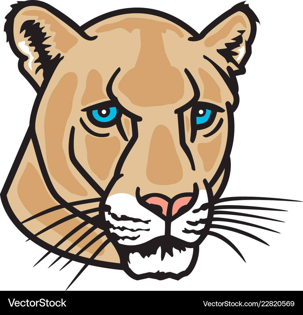 Cougar Head Logo Cougar Head Icon, Minimal Puma Portrait, Cougar...