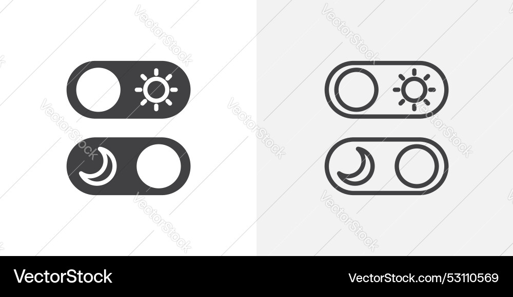 Day and night mode icon set Royalty Free Vector Image
