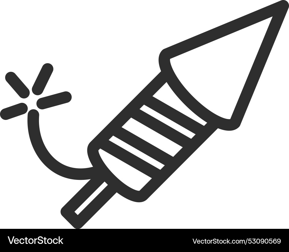 Firework cracker line icon holiday fire explosive Vector Image