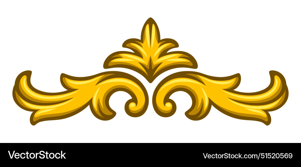 Floral element in baroque style decorative Vector Image