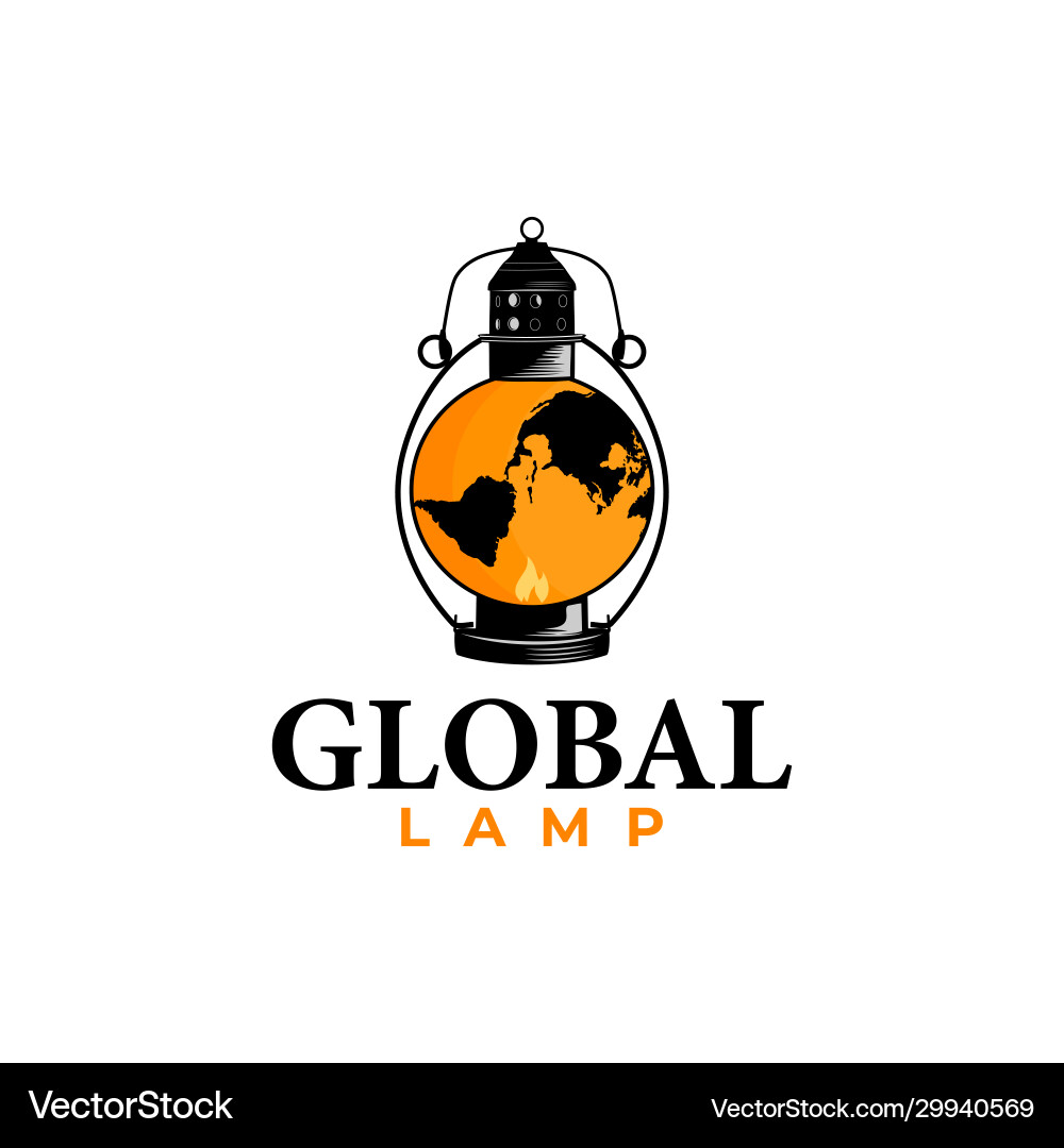 Global lamp logo Royalty Free Vector Image - VectorStock