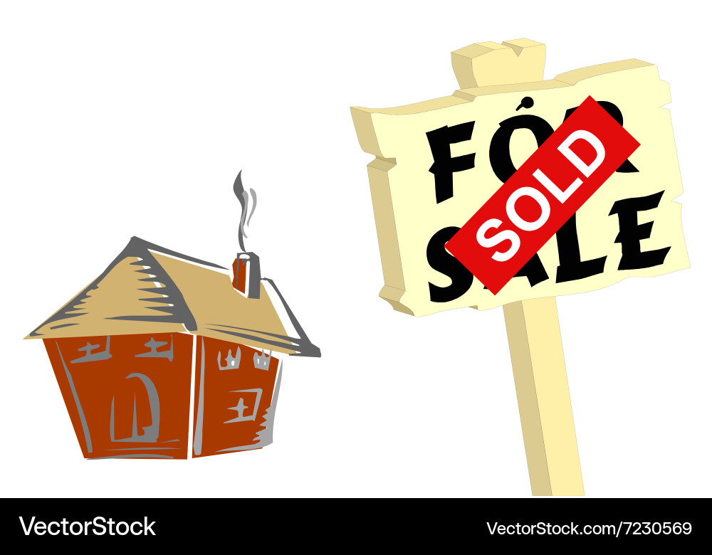 House sold sign Royalty Free Vector Image - VectorStock