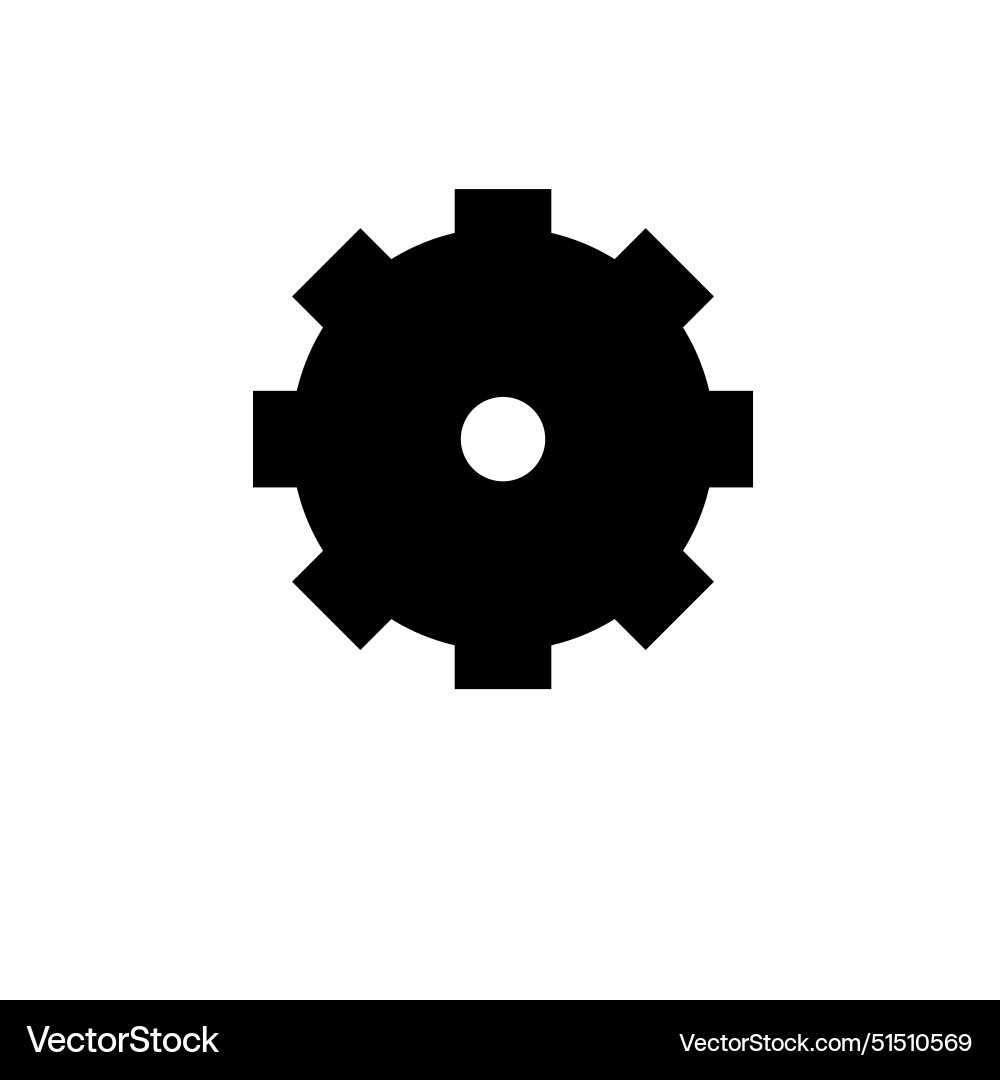 Machine gear machinery mechanism solid flat icon Vector Image