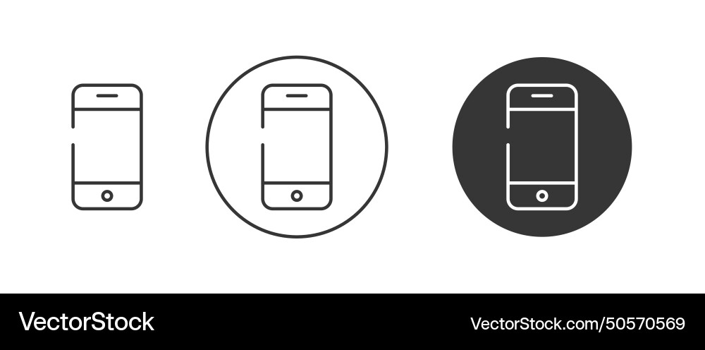Mobile phone icon set smartphone outline sign Vector Image