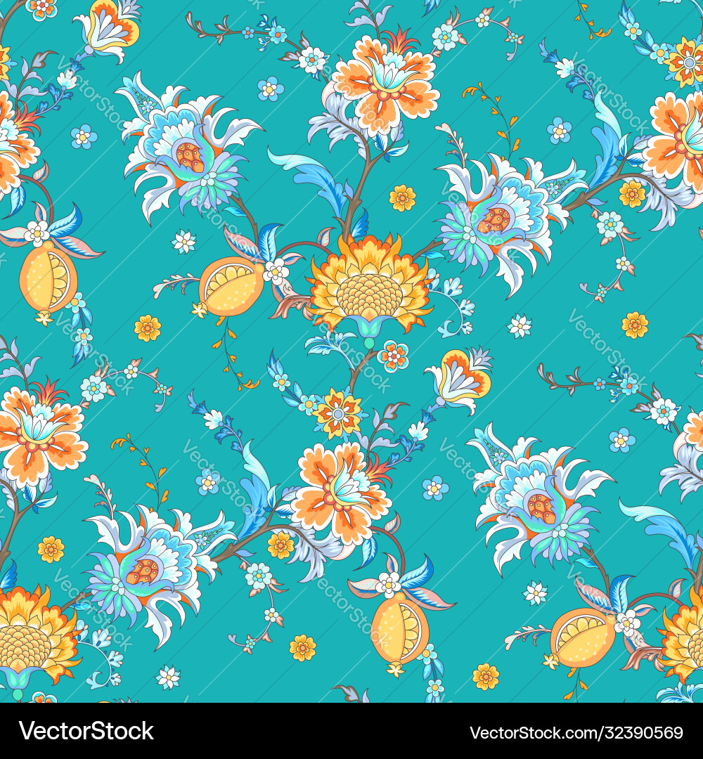 Seamless pattern with stylized flowers Royalty Free Vector