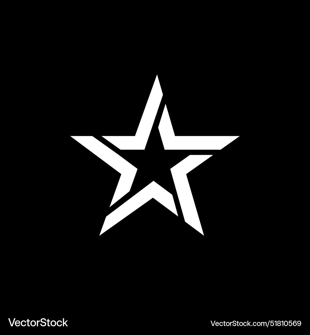 Stylized linear shape star logo design template Vector Image