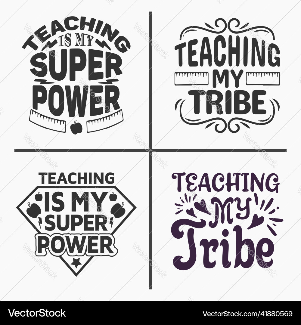 Teacher quotes design bundle Royalty Free Vector Image