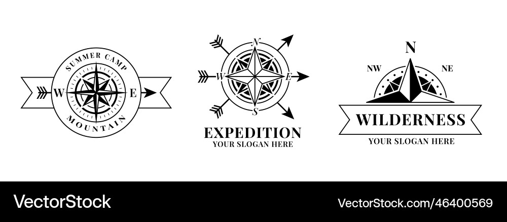 Vintage Compass Logo - Travel & Exploration Vector Image
