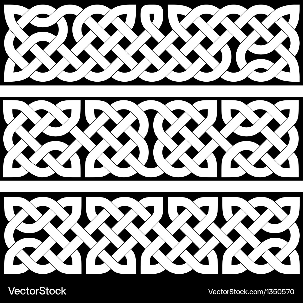 3 celtic braid patterns Royalty Free Vector Image