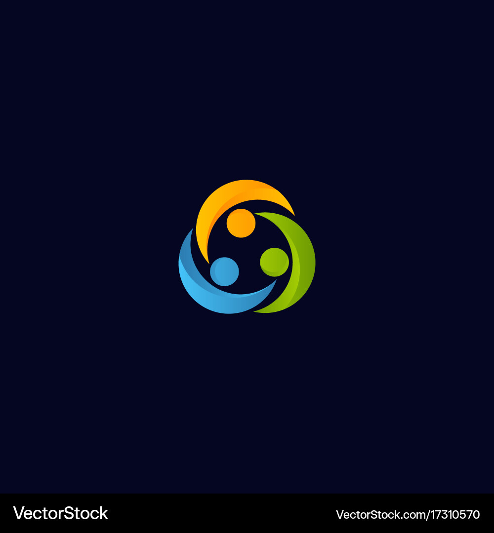 Abstract union people logo humans Royalty Free Vector Image