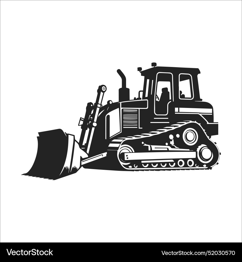 Bulldozer clipart in flat style Royalty Free Vector Image