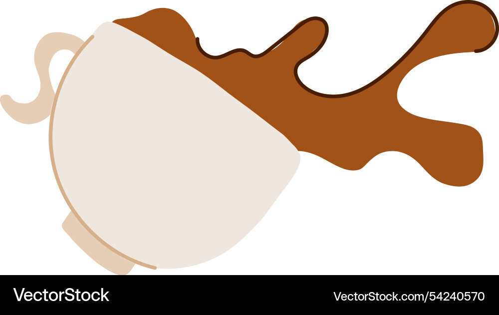 Caffeine coffee cup splash cartoon Royalty Free Vector Image