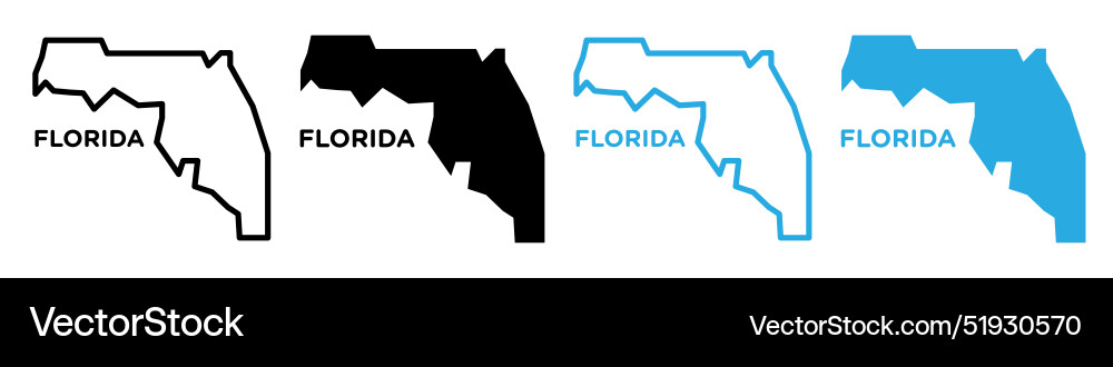 Florida map icon logo set Royalty Free Vector Image