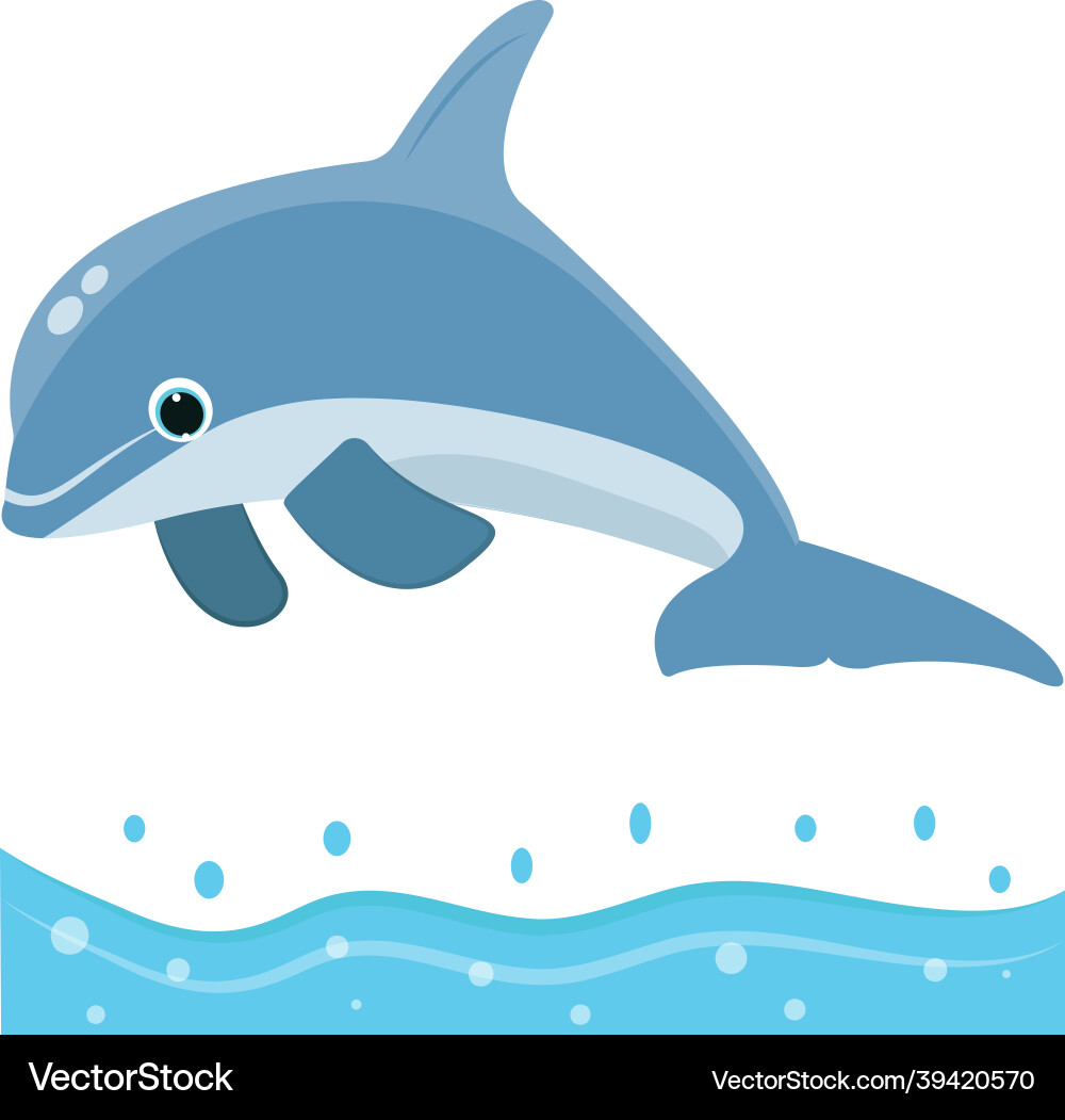 Jumping dolphin Royalty Free Vector Image - VectorStock