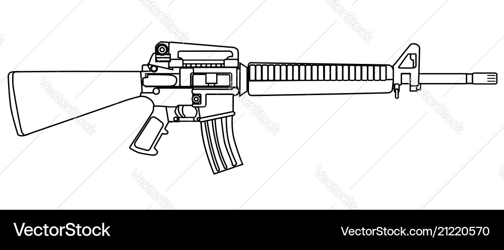 Modern Army Rifle Illustration Royalty Free Vector Image