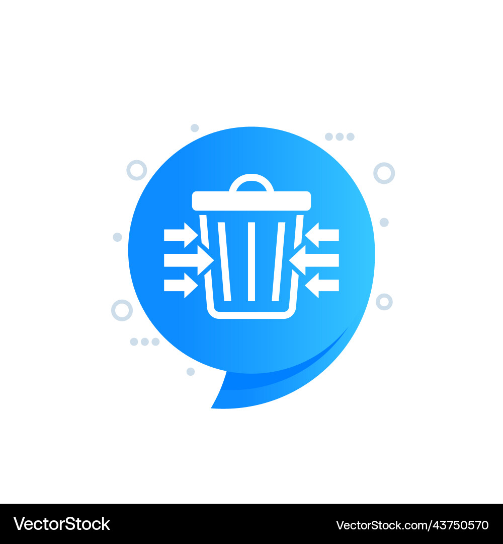 Reduce waste icon with a trash bin Royalty Free Vector Image