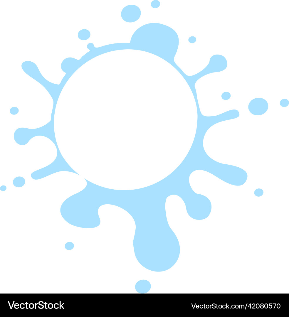 Round paint stain decorative blue splatter logo Vector Image