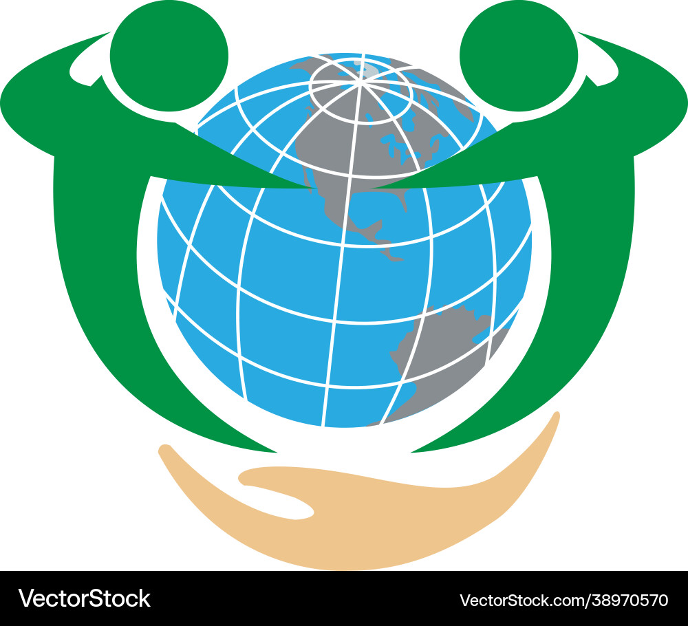 Save planet earth care logo Royalty Free Vector Image