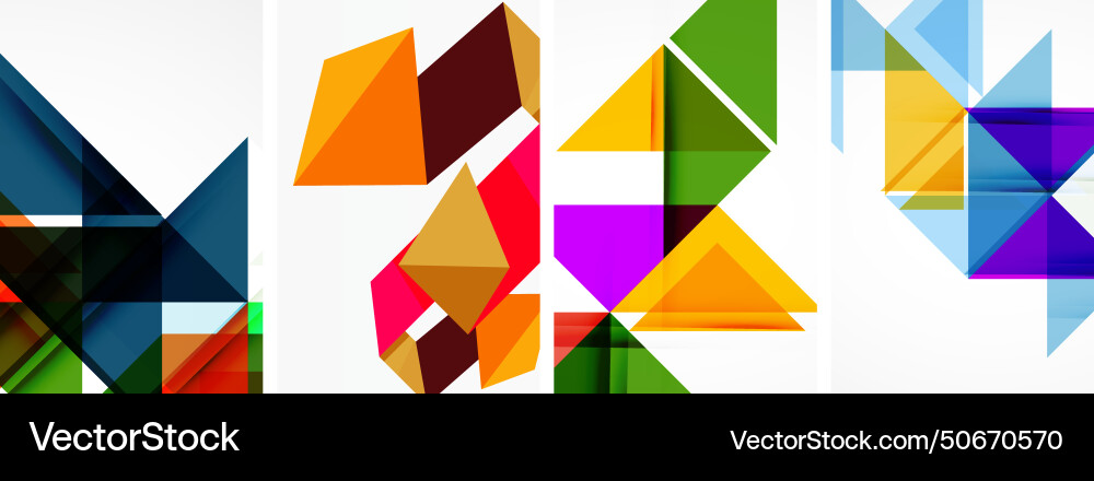 Set of abstract random triangle composition Vector Image