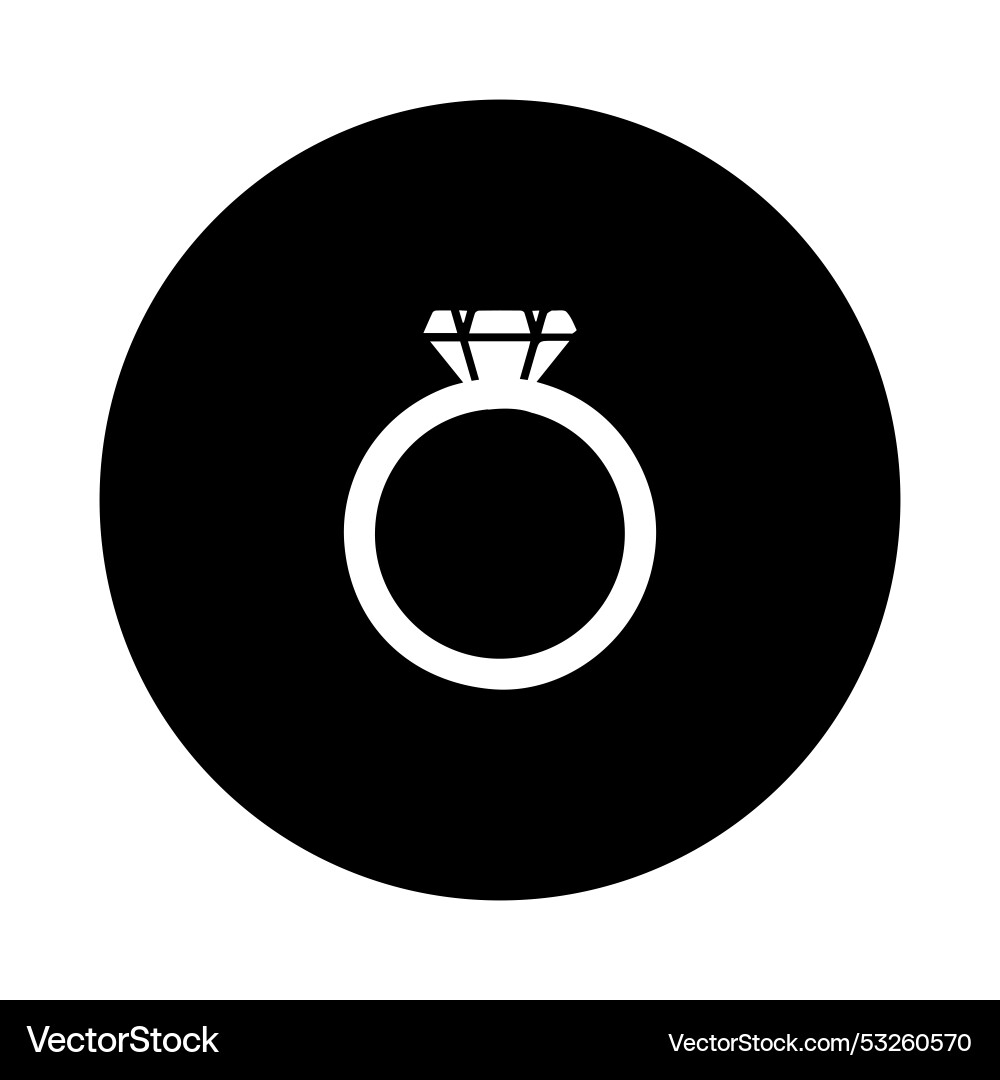 Simple icon of ring with gemstone Royalty Free Vector Image