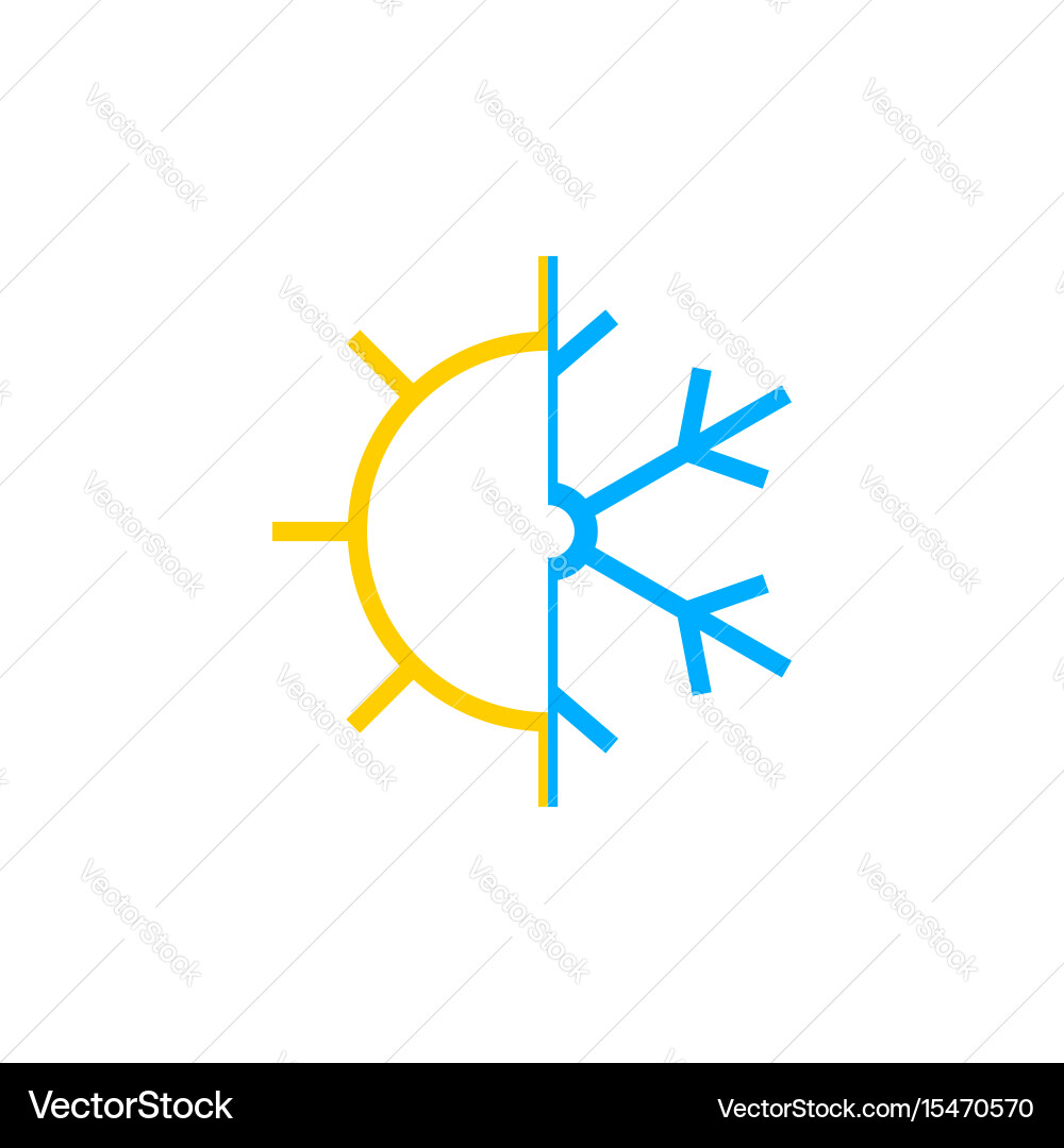 Sun and snowflake icon Royalty Free Vector Image