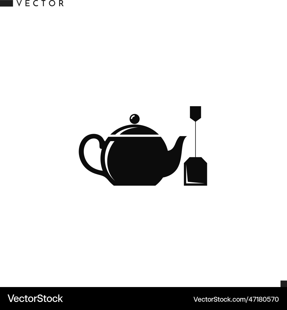 Teapot with tea bag Royalty Free Vector Image - VectorStock