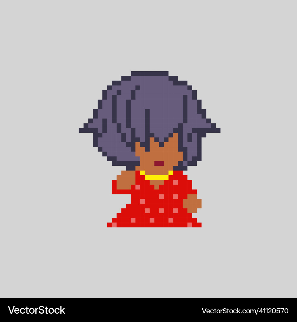 Woman pixel character in art style Royalty Free Vector Image