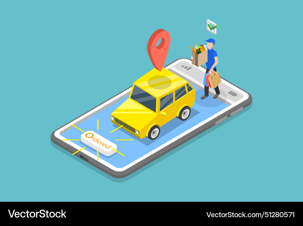 3d isometric flat of food Royalty Free Vector Image